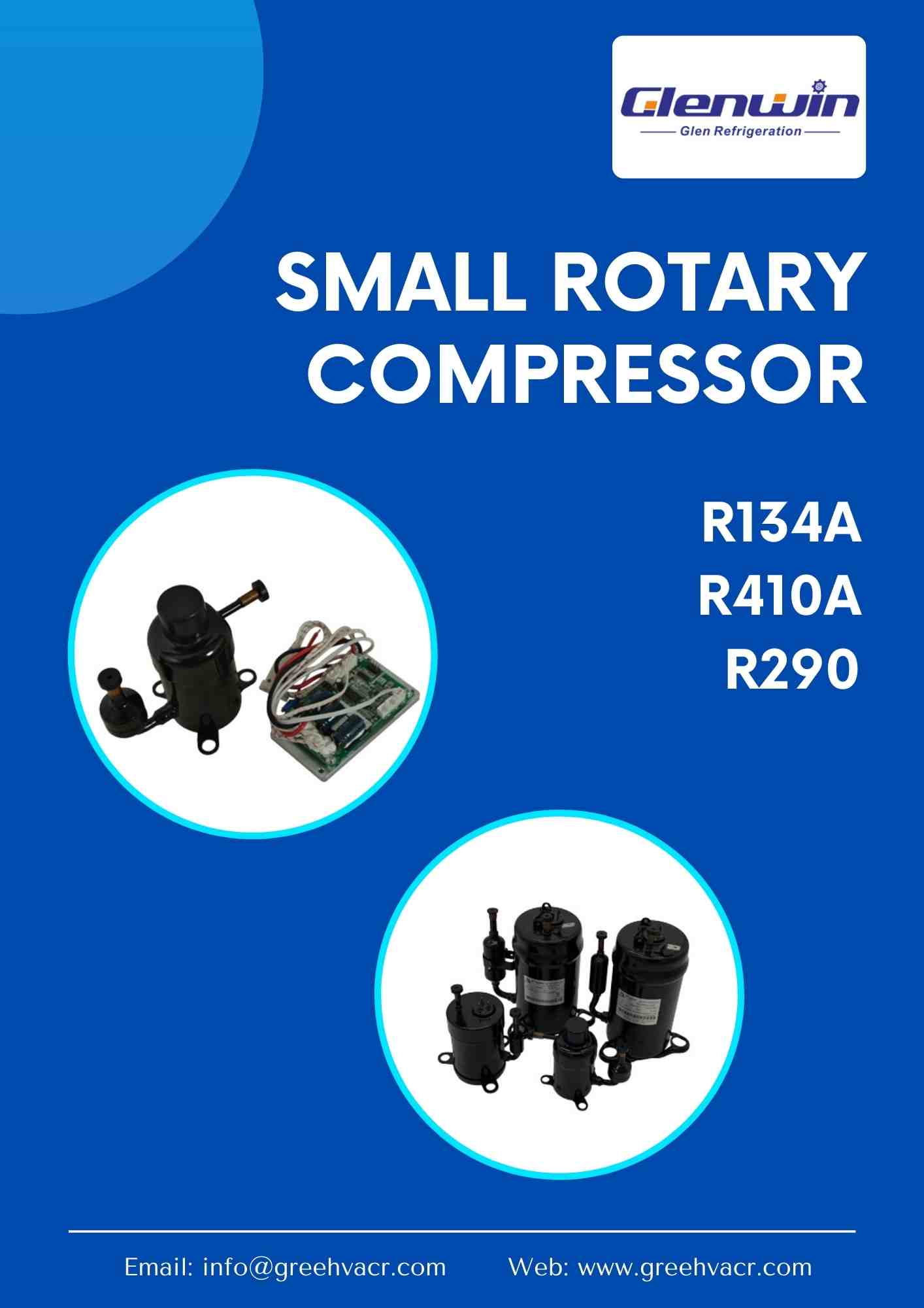 Small rotary compressor R134A R410A R290